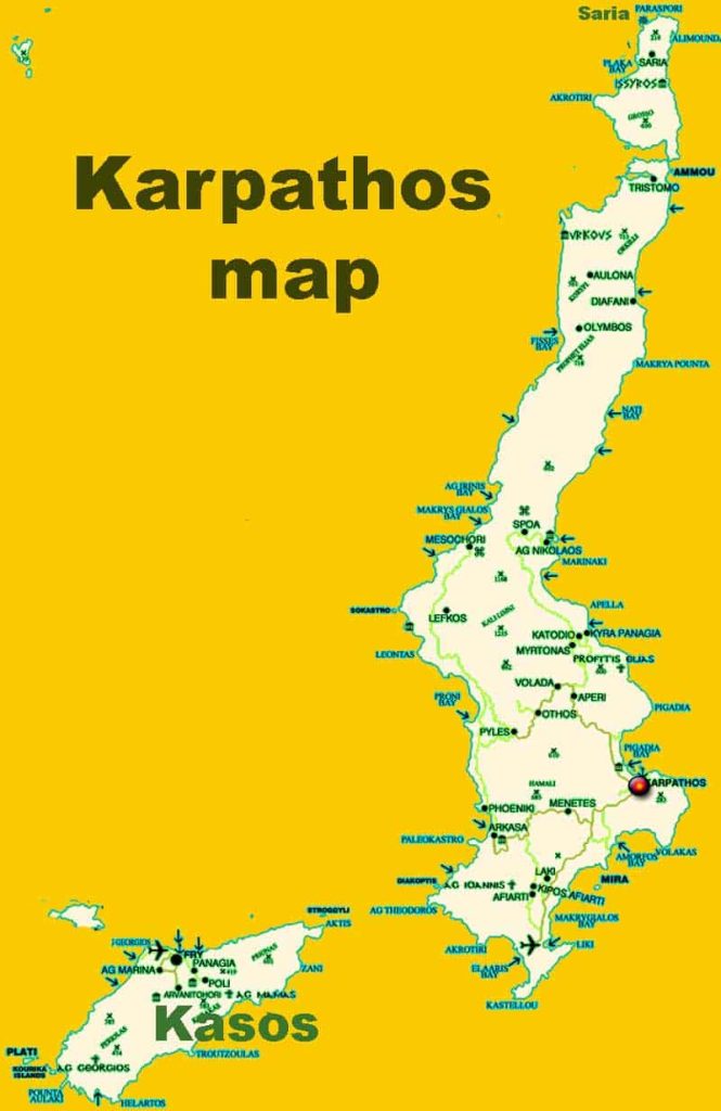 Map of Karpathos island Greece